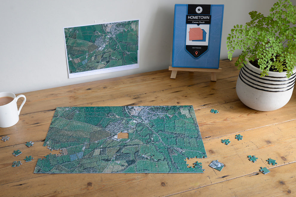 Hometown Personalised UK Map Jigsaw Puzzle – Robin Blue